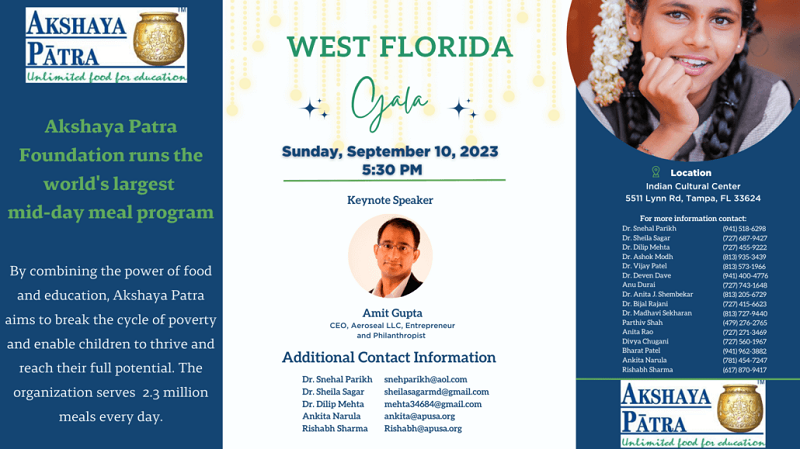 Akshaya Patra West Florida Gala | Desh-Videsh Media reaches 1.5 ...