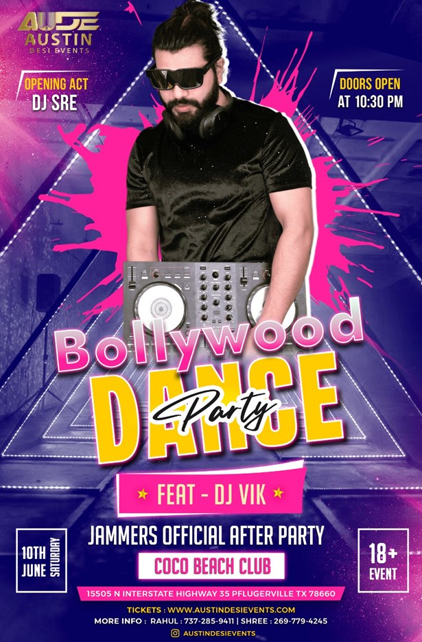 BOLLYWOOD DANCE PARTY – JAMMERS OFFICIAL AFTER PARTY | Desh-Videsh ...