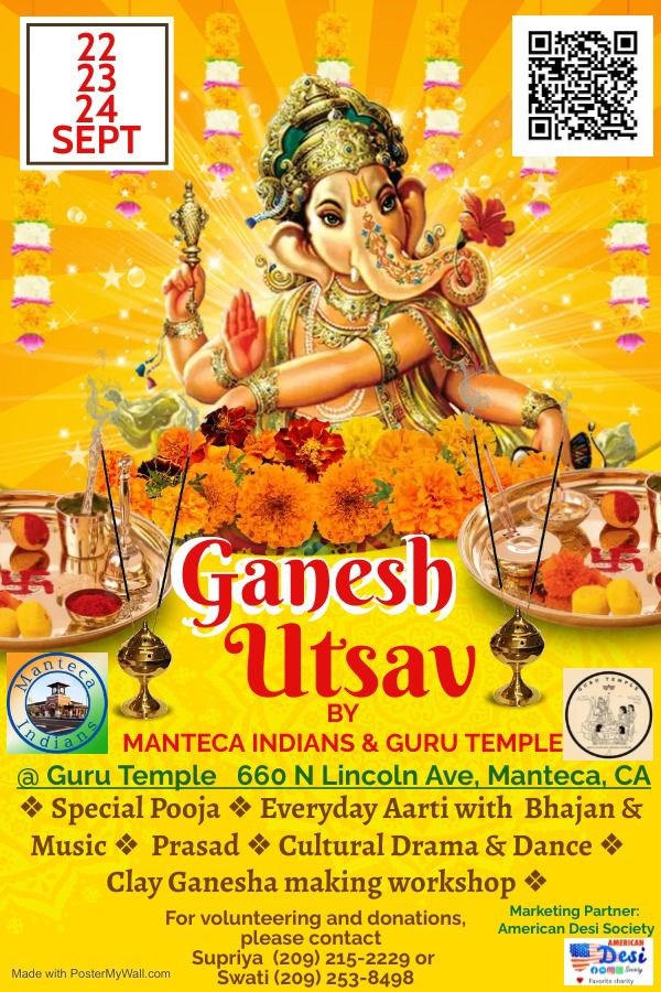 Ganesh Utsav By Manteca indians | Desh-Videsh Media reaches 1.5 Millions+ Indians, Pakistanis ...