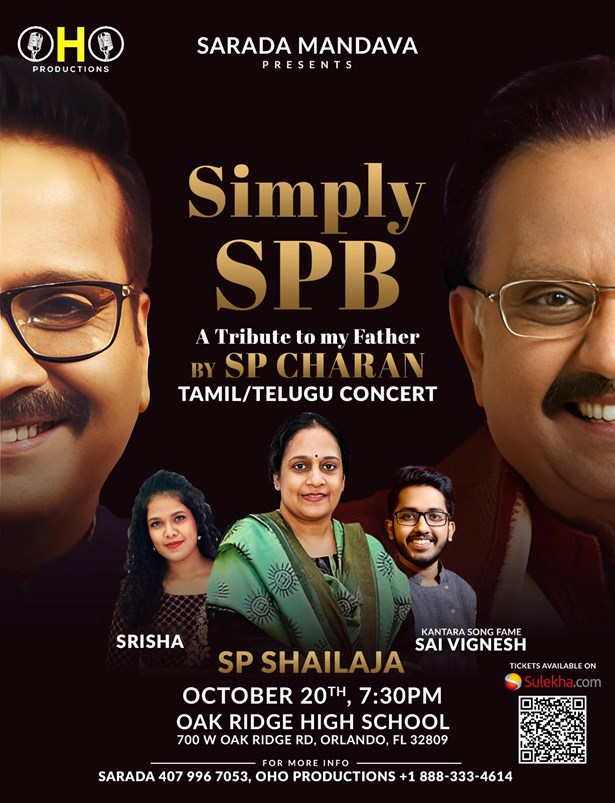 Simply SPB A Tribute by SP CHARAN Live In Orlando | Desh-Videsh Media ...