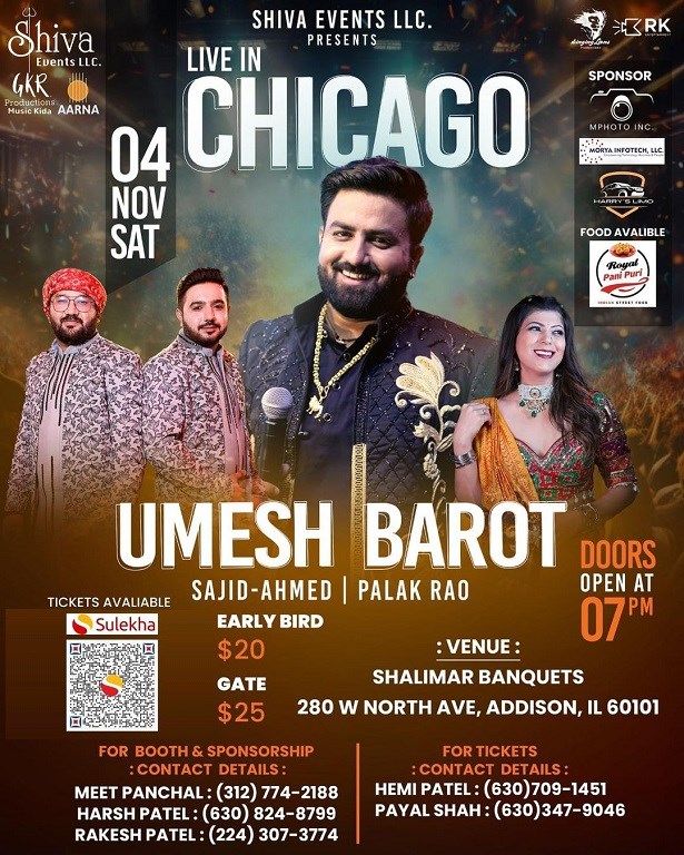 Umesh Barot and Palak Rao Live in Chicago Garba | Desh-Videsh Media ...